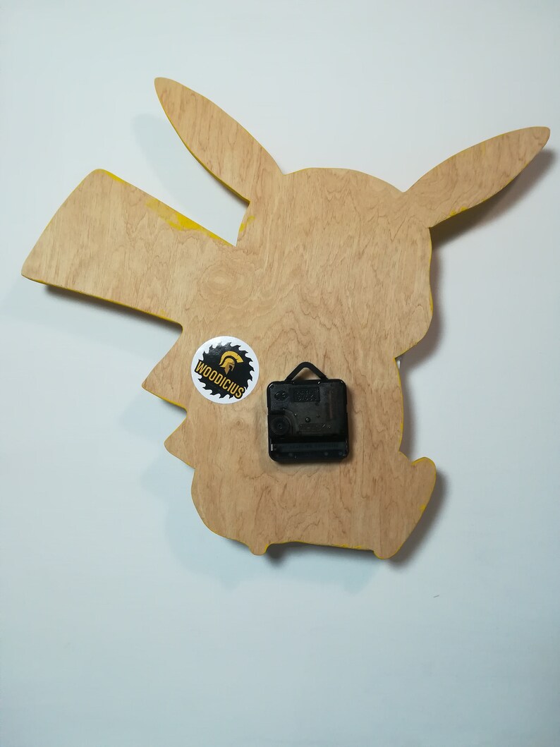 Pikachu From Pokemon, Cartoon Character, Handmade Wooden Wall Clock - Etsy