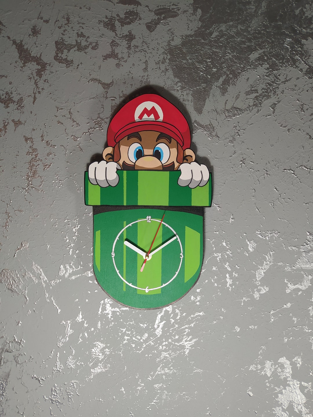 Super Mario, Cartoon Character, Handmade Wooden Wall Clock - Etsy