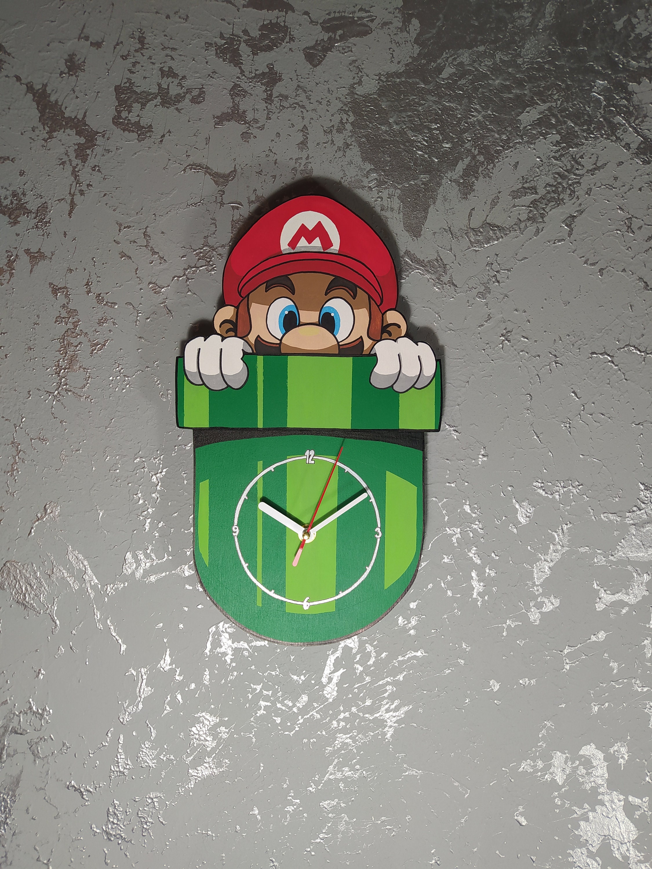 Super Mario, Cartoon Character, Handmade Wooden Wall Clock - Etsy