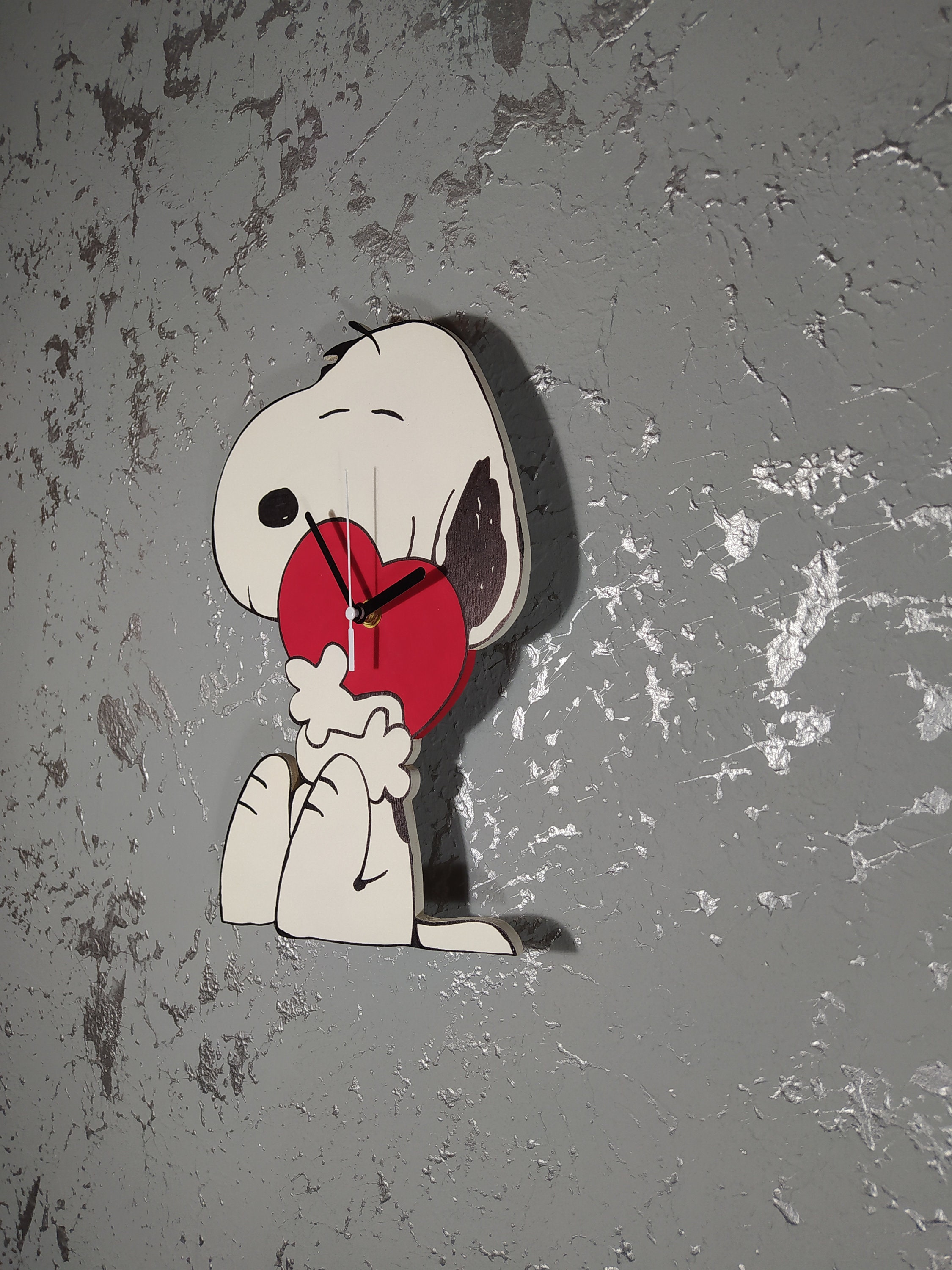 Snoopy Cartoon Character, Handmade Wooden Wall Clock - Etsy