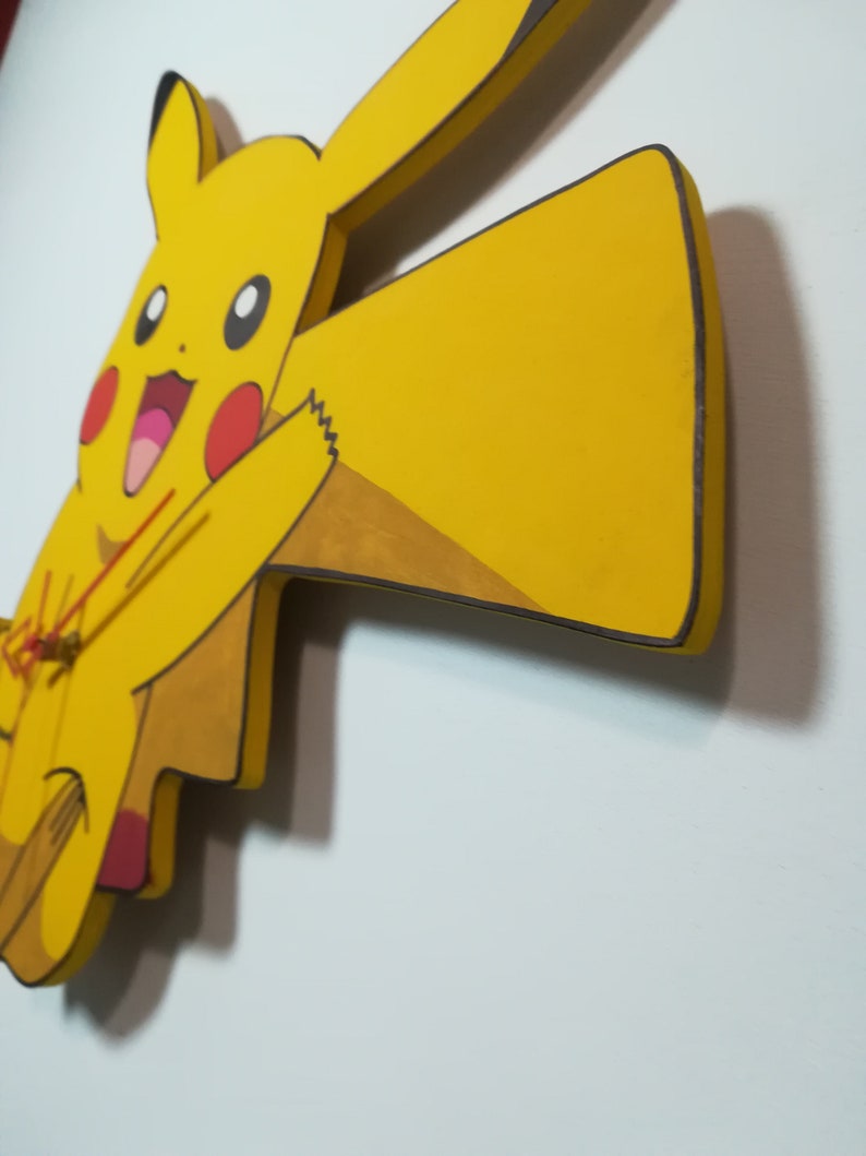 Pikachu From Pokemon, Cartoon Character, Handmade Wooden Wall Clock - Etsy