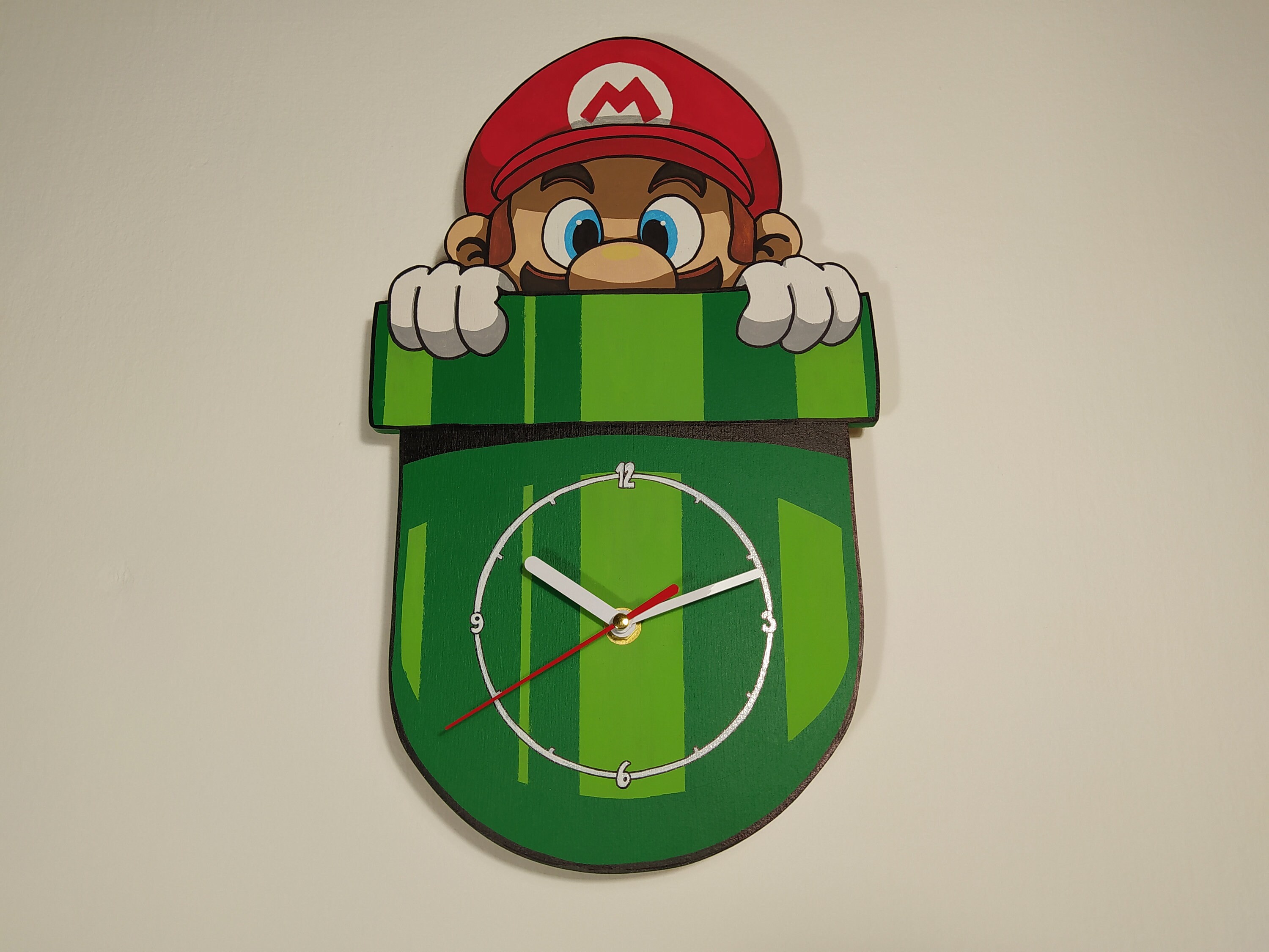 Super Mario, Cartoon Character, Handmade Wooden Wall Clock - Etsy