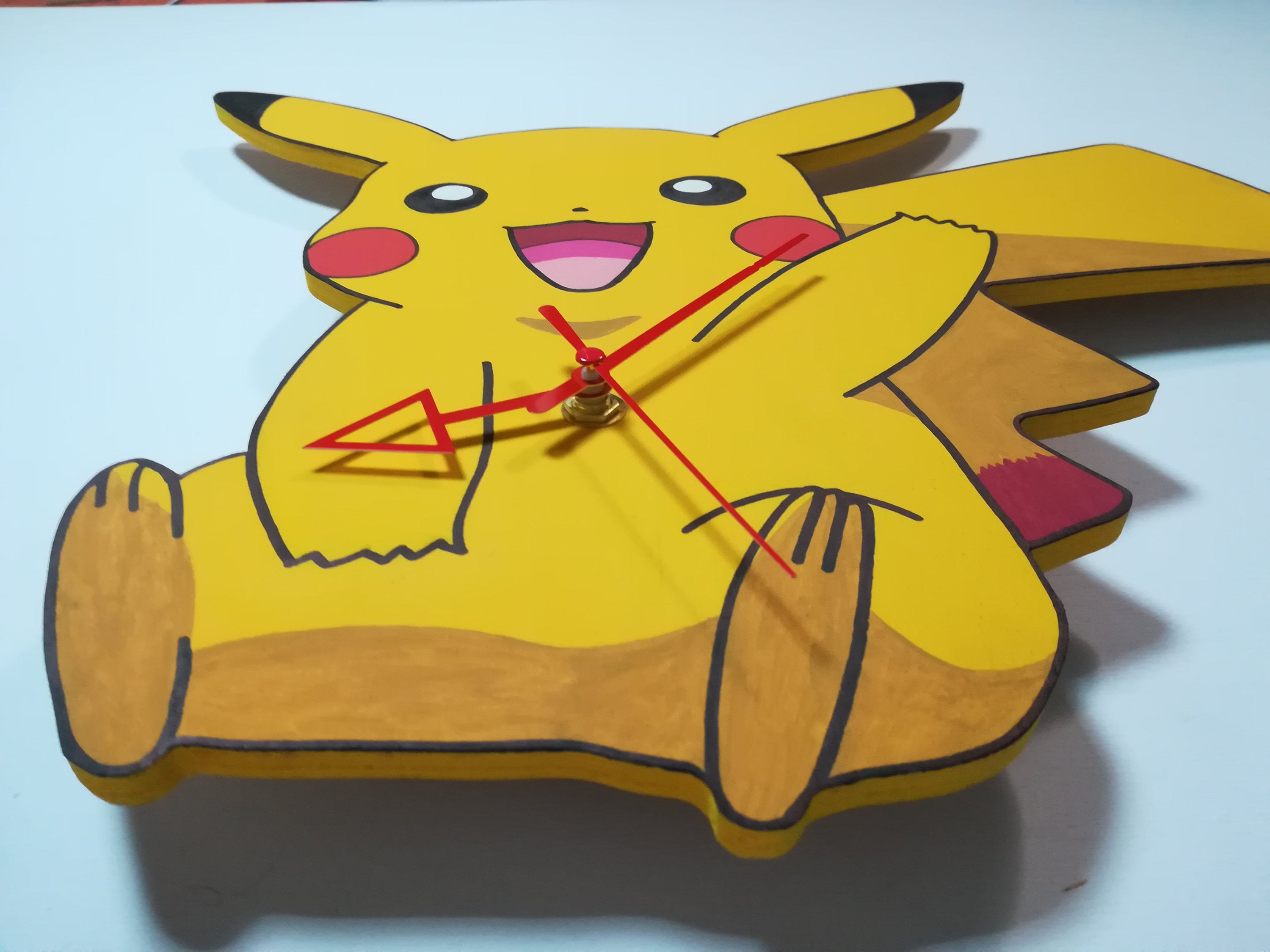 Pikachu From Pokemon, Cartoon Character, Handmade Wooden Wall Clock - Etsy