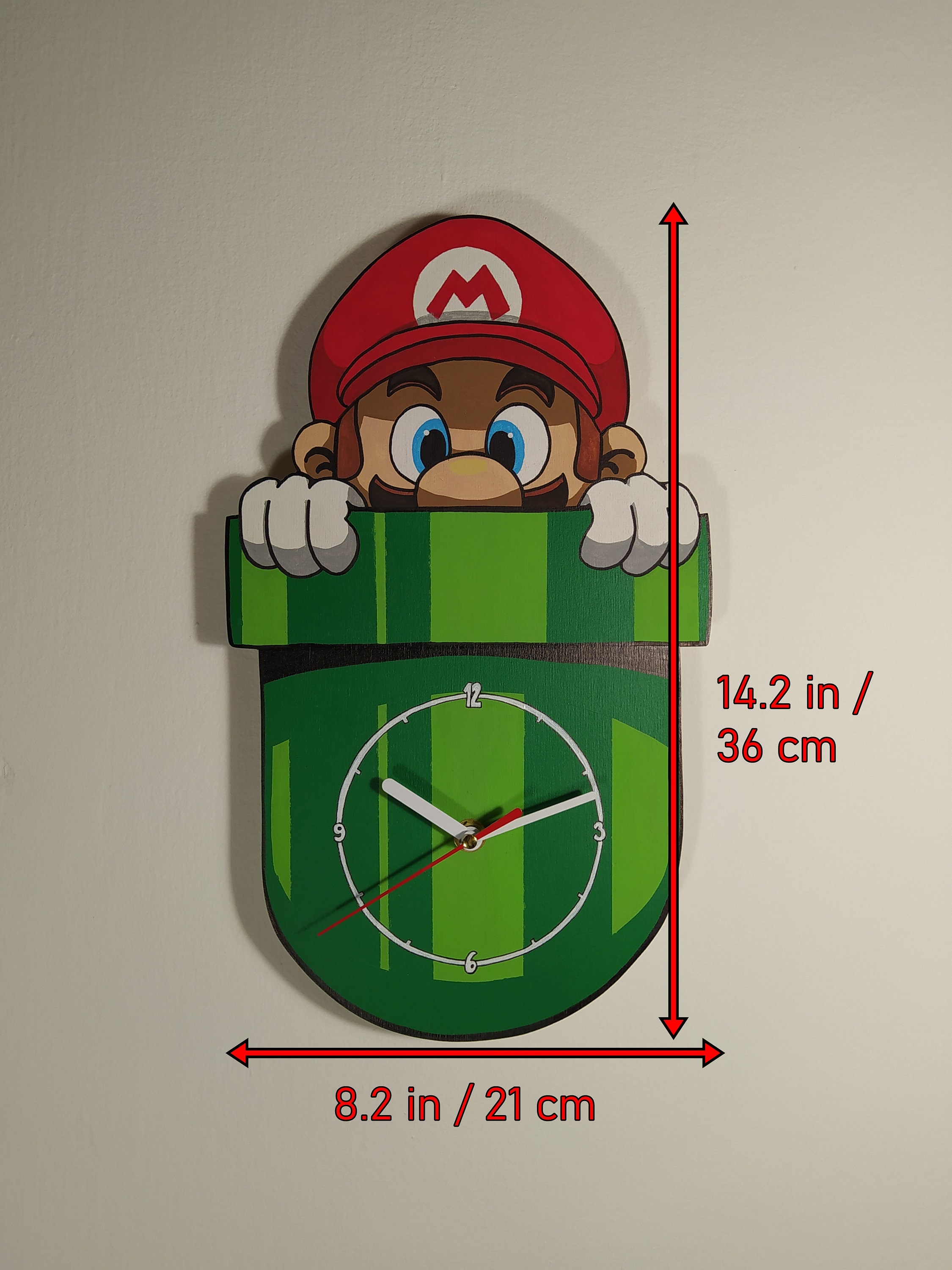 Super Mario, Cartoon Character, Handmade Wooden Wall Clock - Etsy