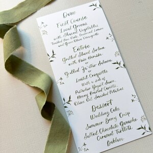 Custom Menus With Calligraphy and Watercolor Illustrations - Etsy
