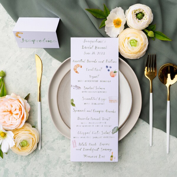 Watercolor Wedding Menu - Etsy