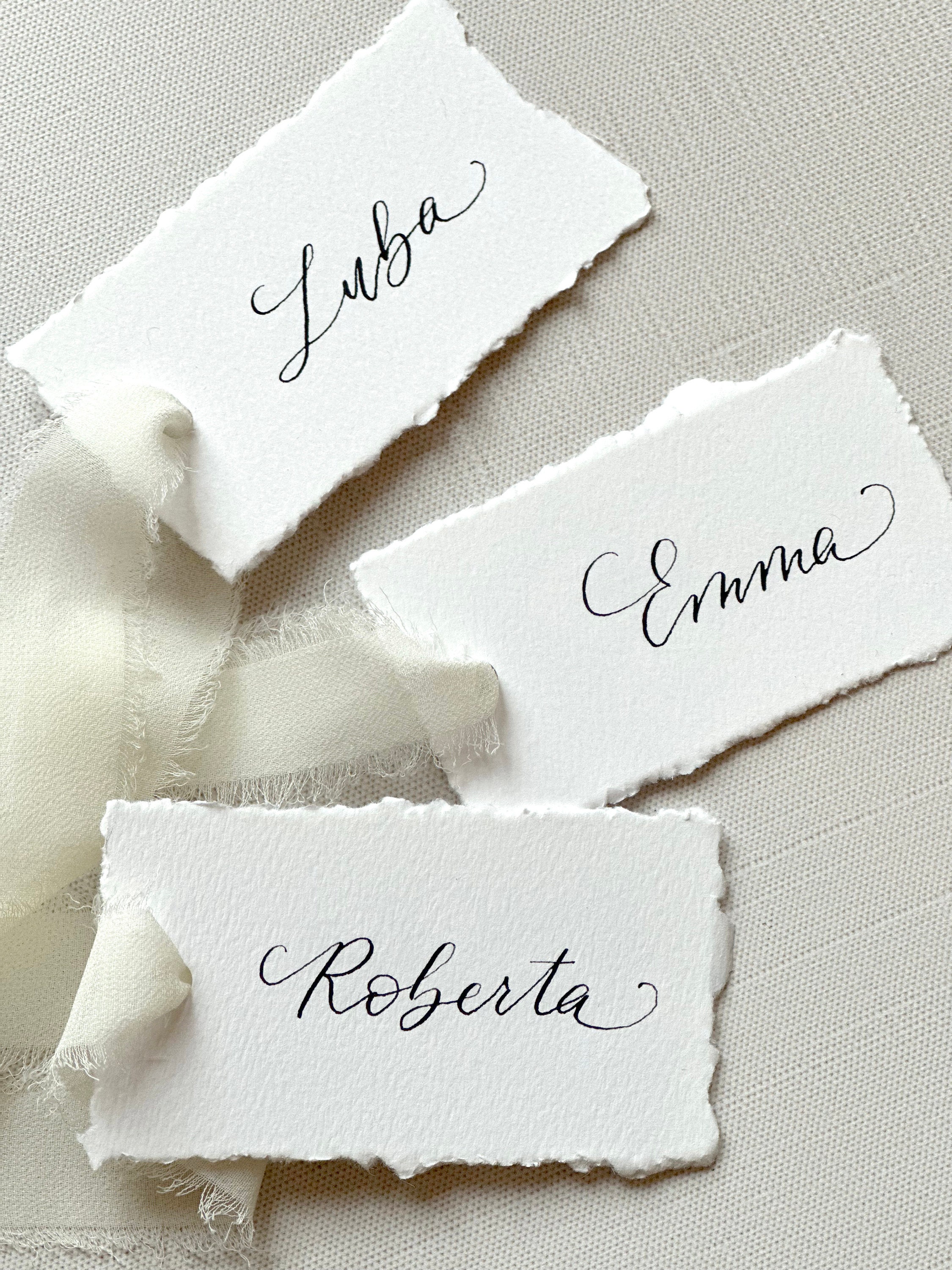 Hand Calligraphy Place Cards (price is per Place Card) - Etsy