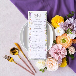 Custom Menus With Calligraphy and Watercolor Illustrations - Etsy