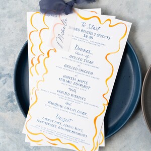Custom Menus With Calligraphy and Watercolor Illustrations - Etsy