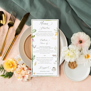 Custom Menus With Calligraphy and Watercolor Illustrations - Etsy