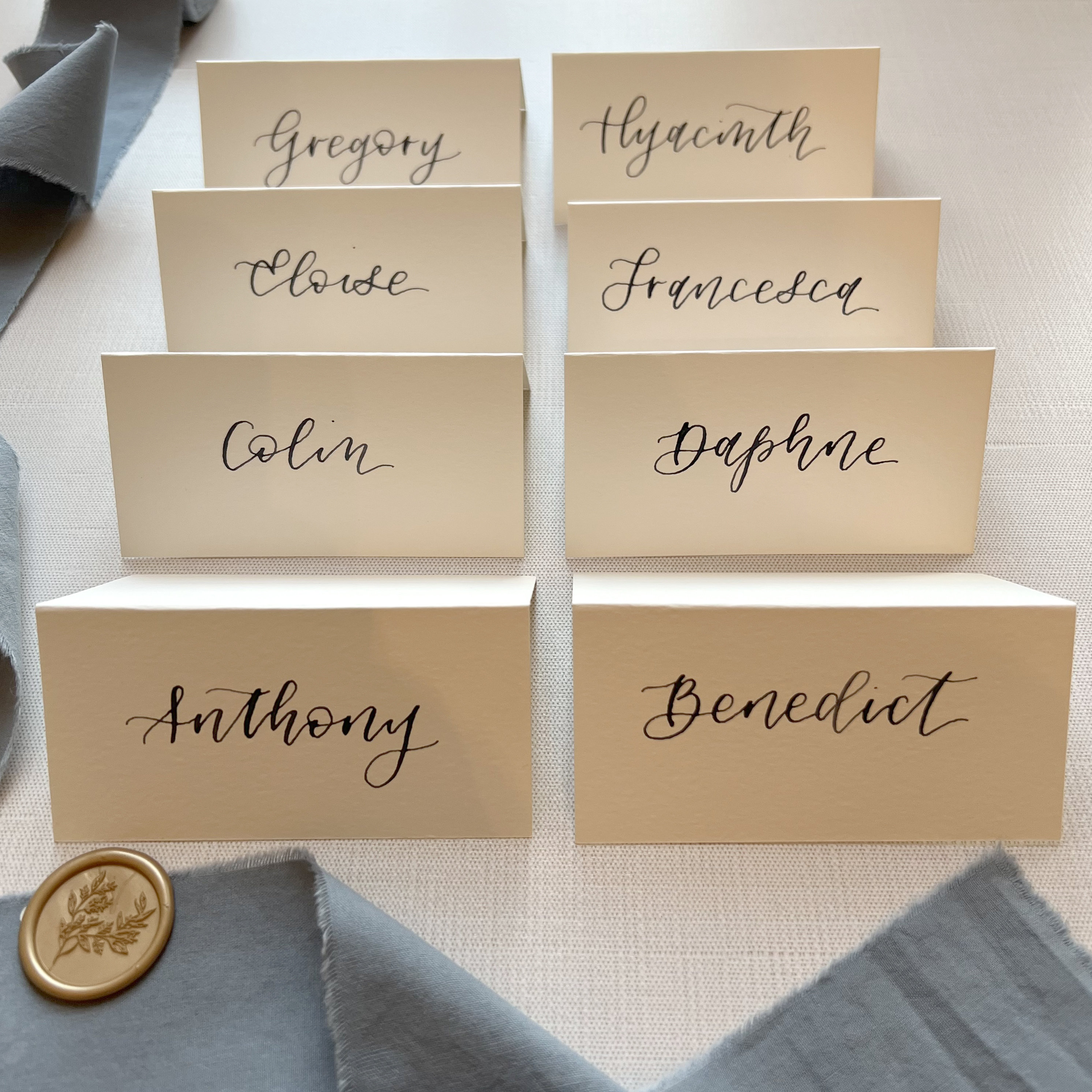 Hand Calligraphy Place Cards price is per Place Card - Etsy