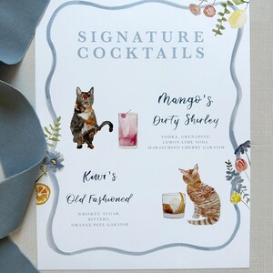 Custom Cocktail Menu With Calligraphy and Watercolor Illustrations - Etsy