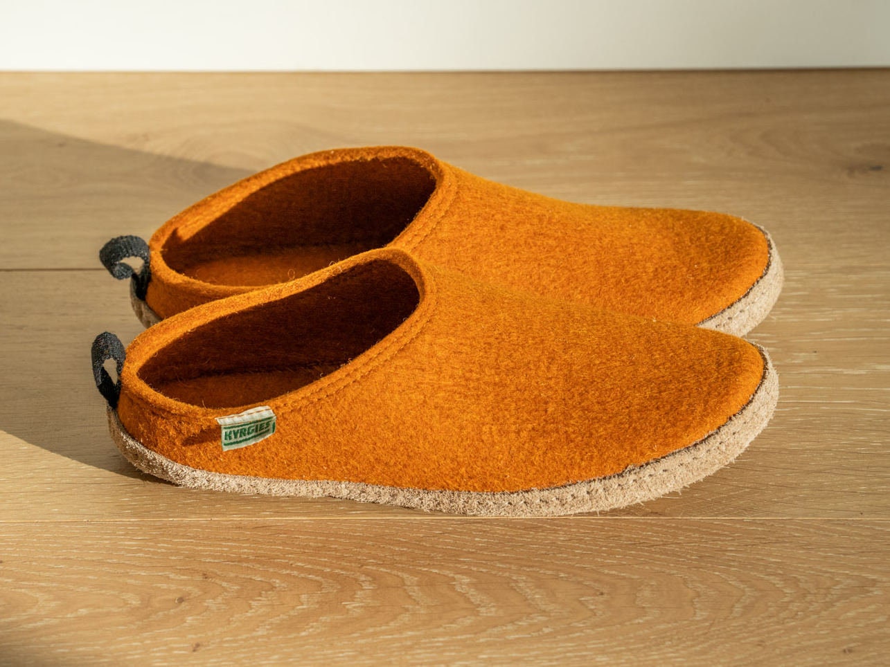 Men's Wool Slide Slippers Orange - Etsy