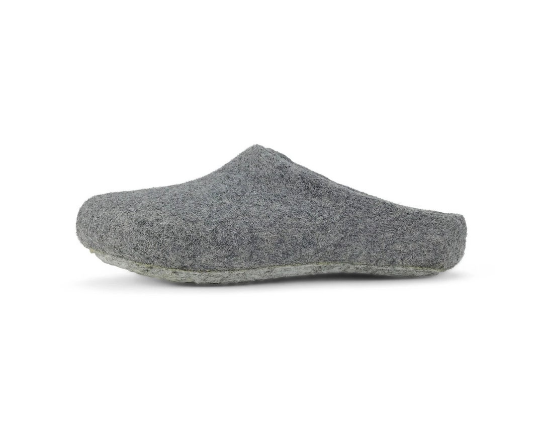 Women's Wool Felt Slippers - Low-back - Grey - Etsy