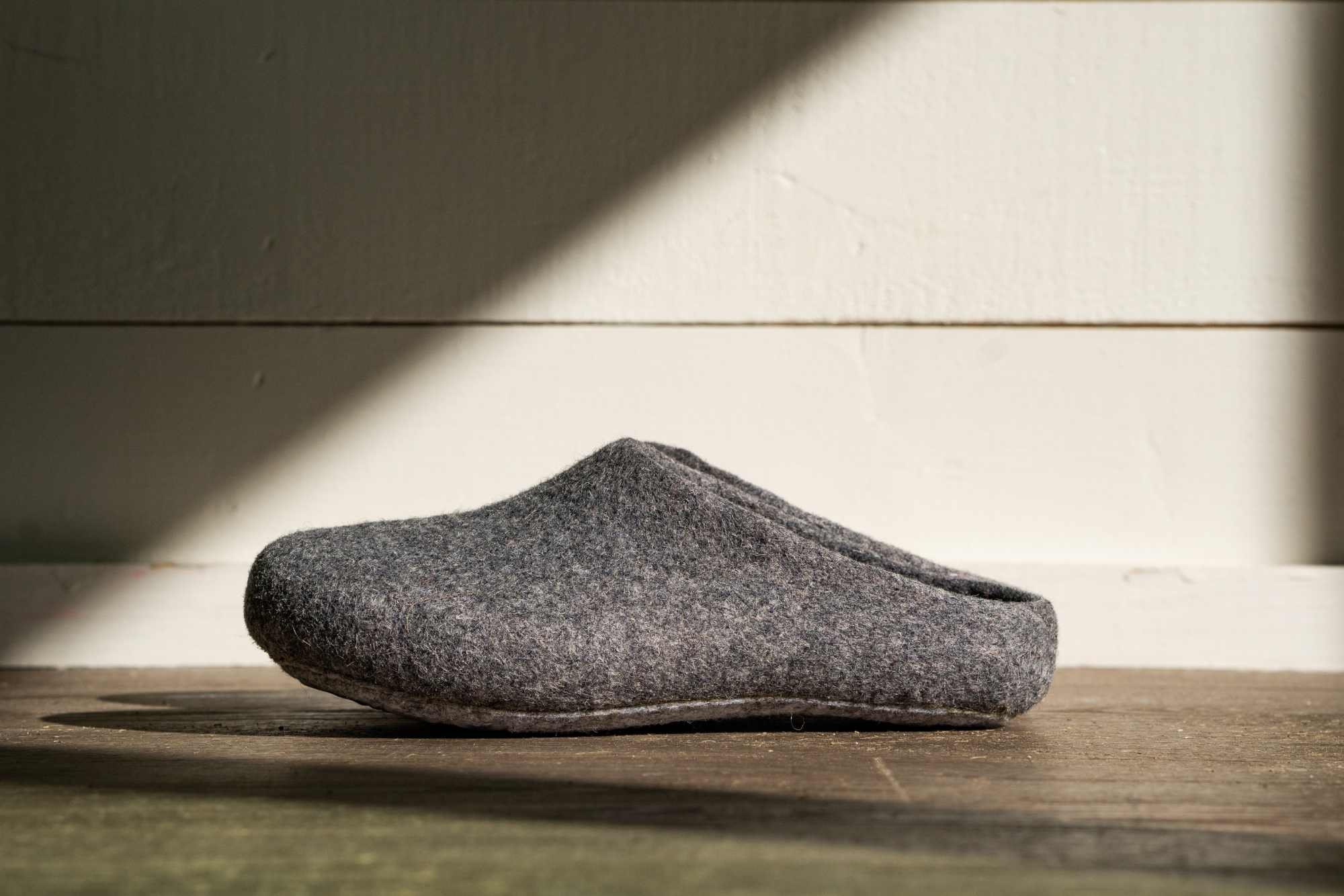 Women's Wool Felt Slippers Low-back Grey - Etsy