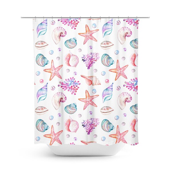 Sea Shell Shower Curtain - Etsy