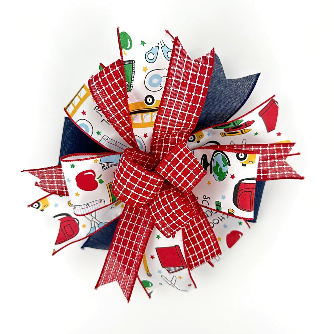 Back to School Bow for Classroom Door Hanger • Pre-made Teacher Bow for ...