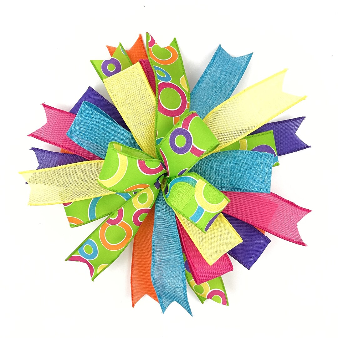 Colorful Bow for Wreath and Lantern • Decorative Mailbox Bow • Front ...