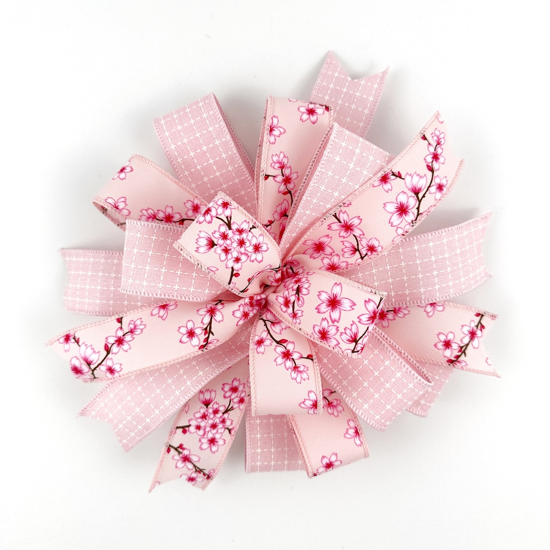 Pink Floral Bow for Sign or Wreath or Lantern or Mailbox • Pink Spring ...