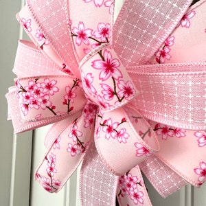 Pink Floral Bow for Sign or Wreath or Lantern or Mailbox • Pink Spring ...