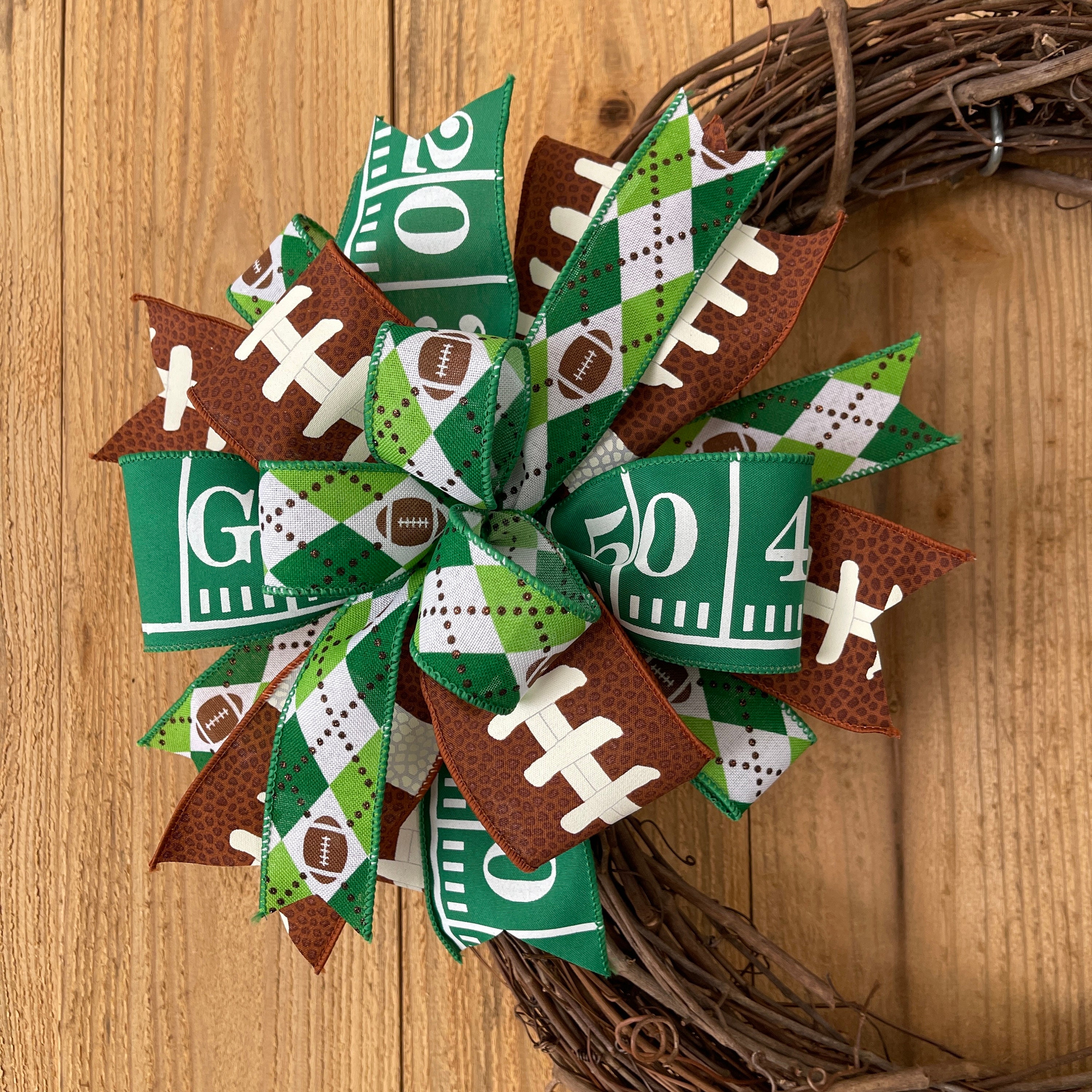 Ready Made Football Bow for Wreaths and Lanterns • Fall Football Bow ...