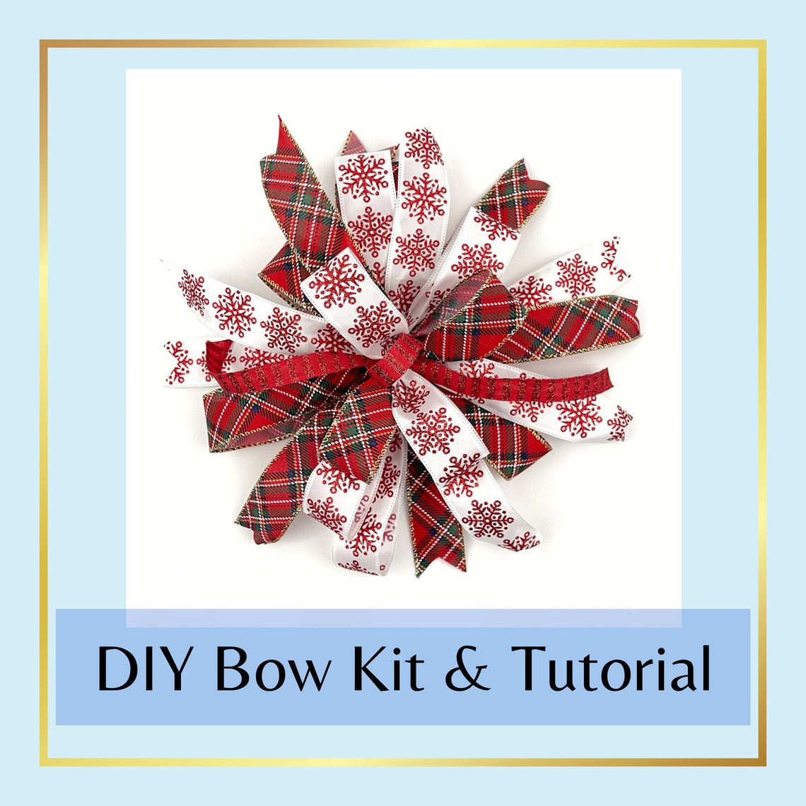 Christmas Bow Tutorial Kit Christmas Wreath Bow Making Kit - Etsy