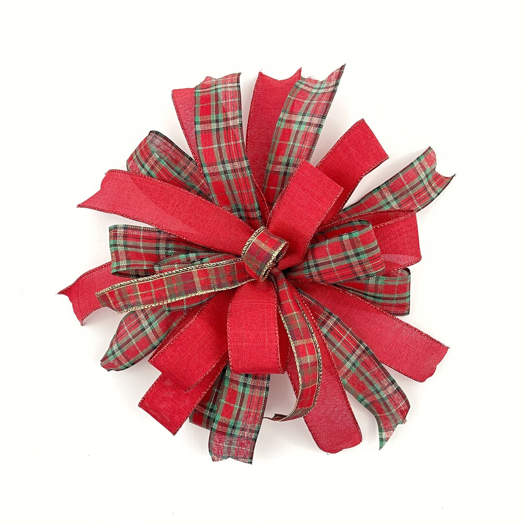 Pre-made Christmas Bow for Wreaths or Lanterns or Mailboxes • Wreath ...