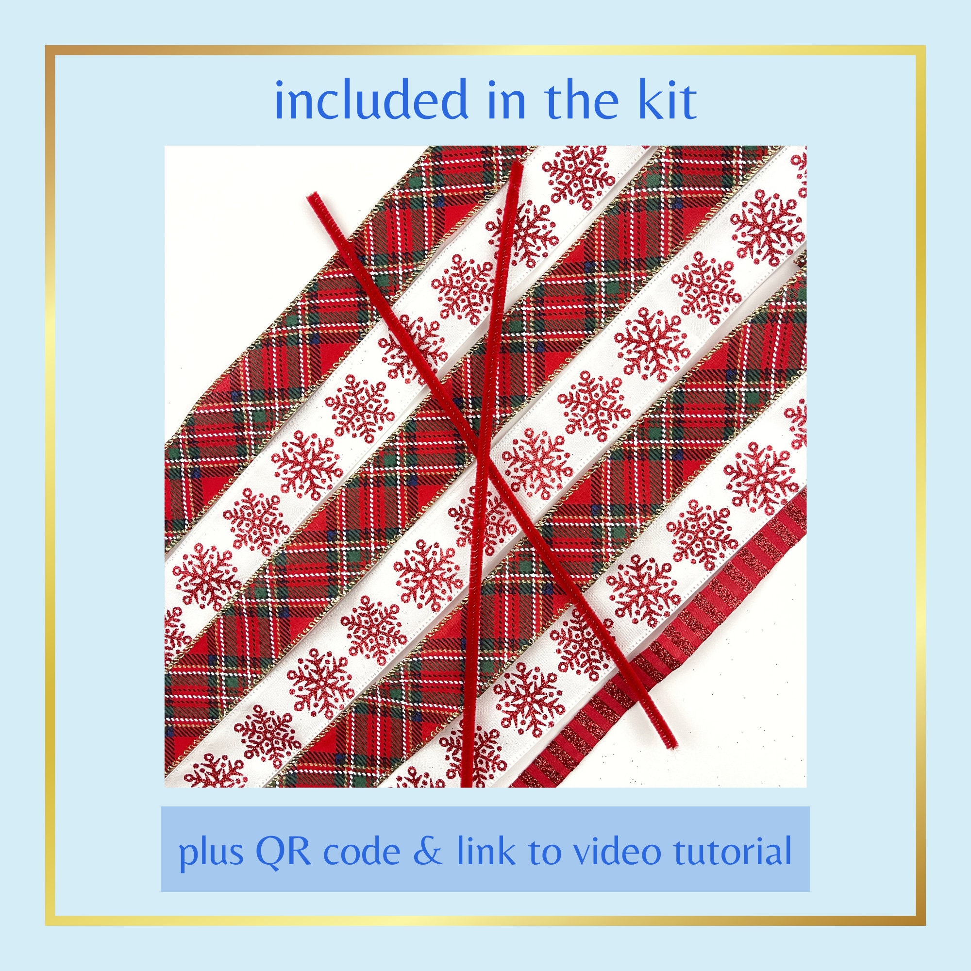 Christmas Bow Tutorial Kit Christmas Wreath Bow Making Kit - Etsy