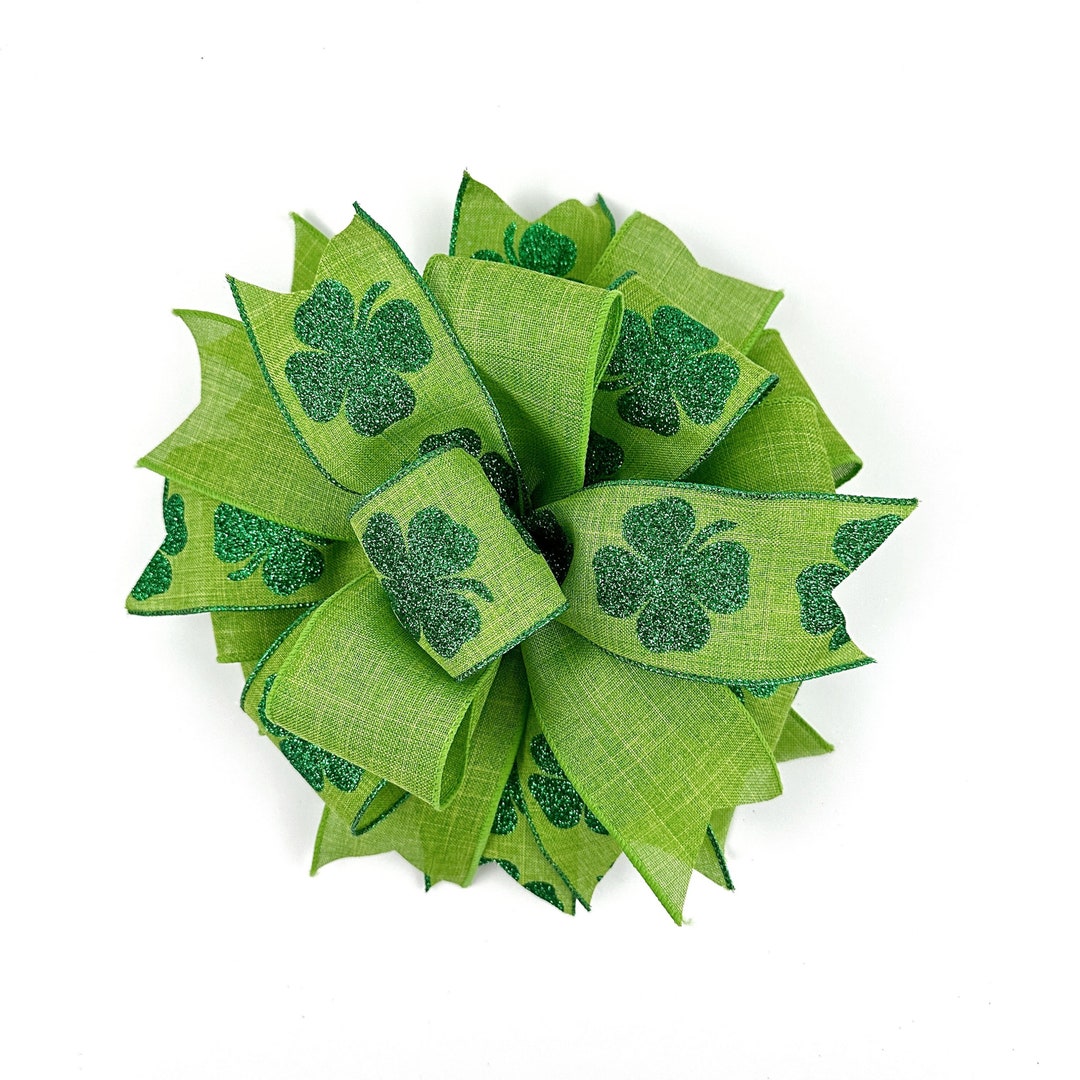St Patrick's Day Shamrock Bow for Lanterns or Signs or Wreaths • St ...