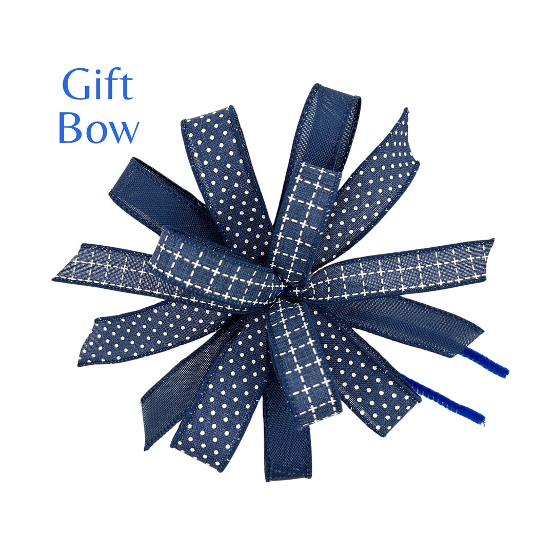 Small Handmade Navy Blue Gift Topper for Small Wreaths or Lanterns ...