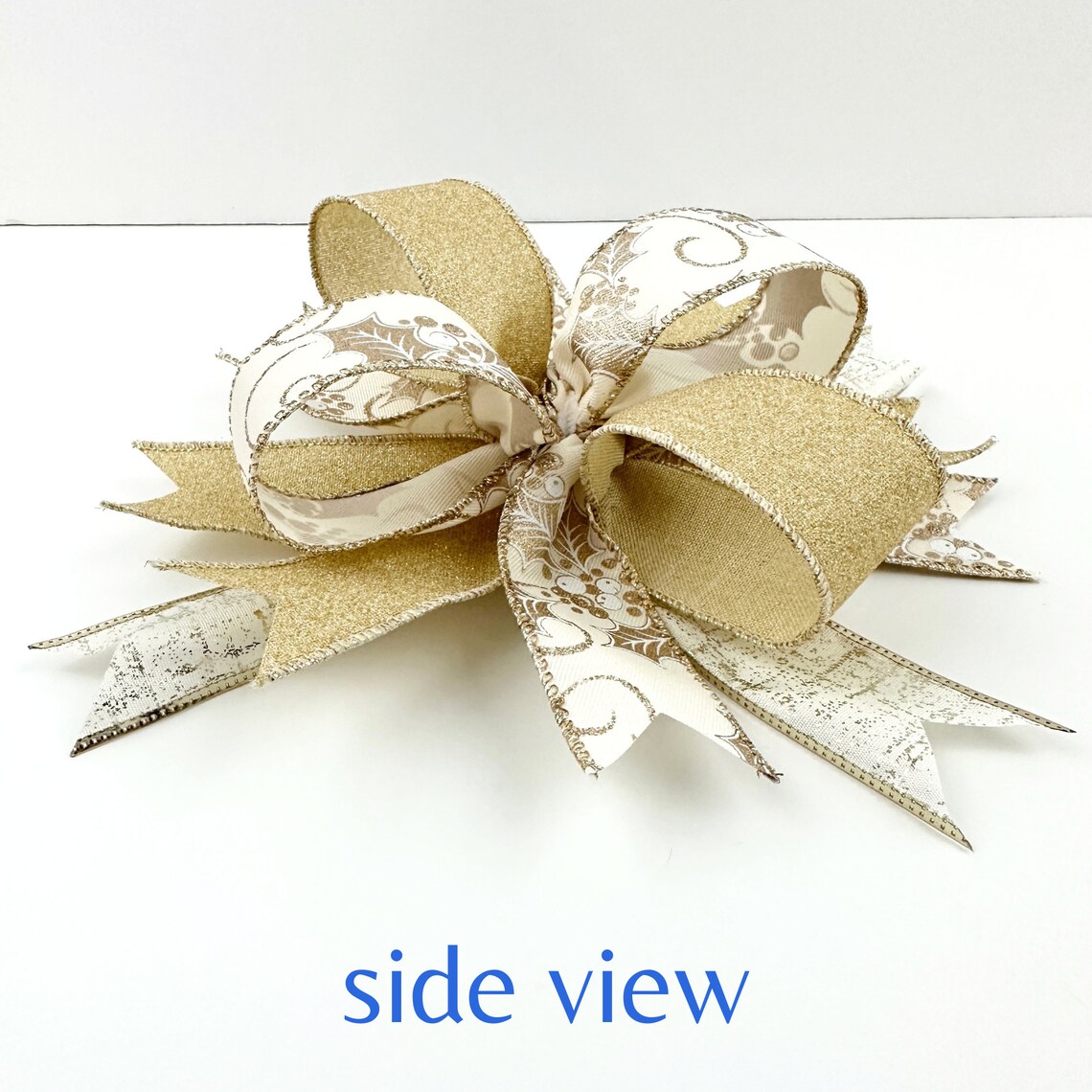 Gold Gift Topper • Small Wreath or Sign or Lantern Bow • Gift Wrapping ...