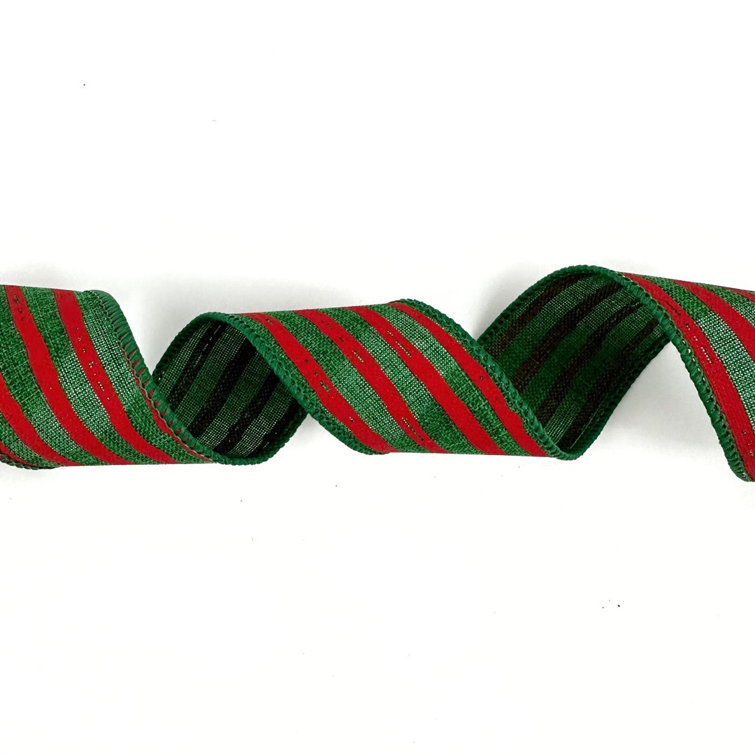 By the Yard Green and Red Ribbon for Crafts and Bows, 1.5 Red and Green ...