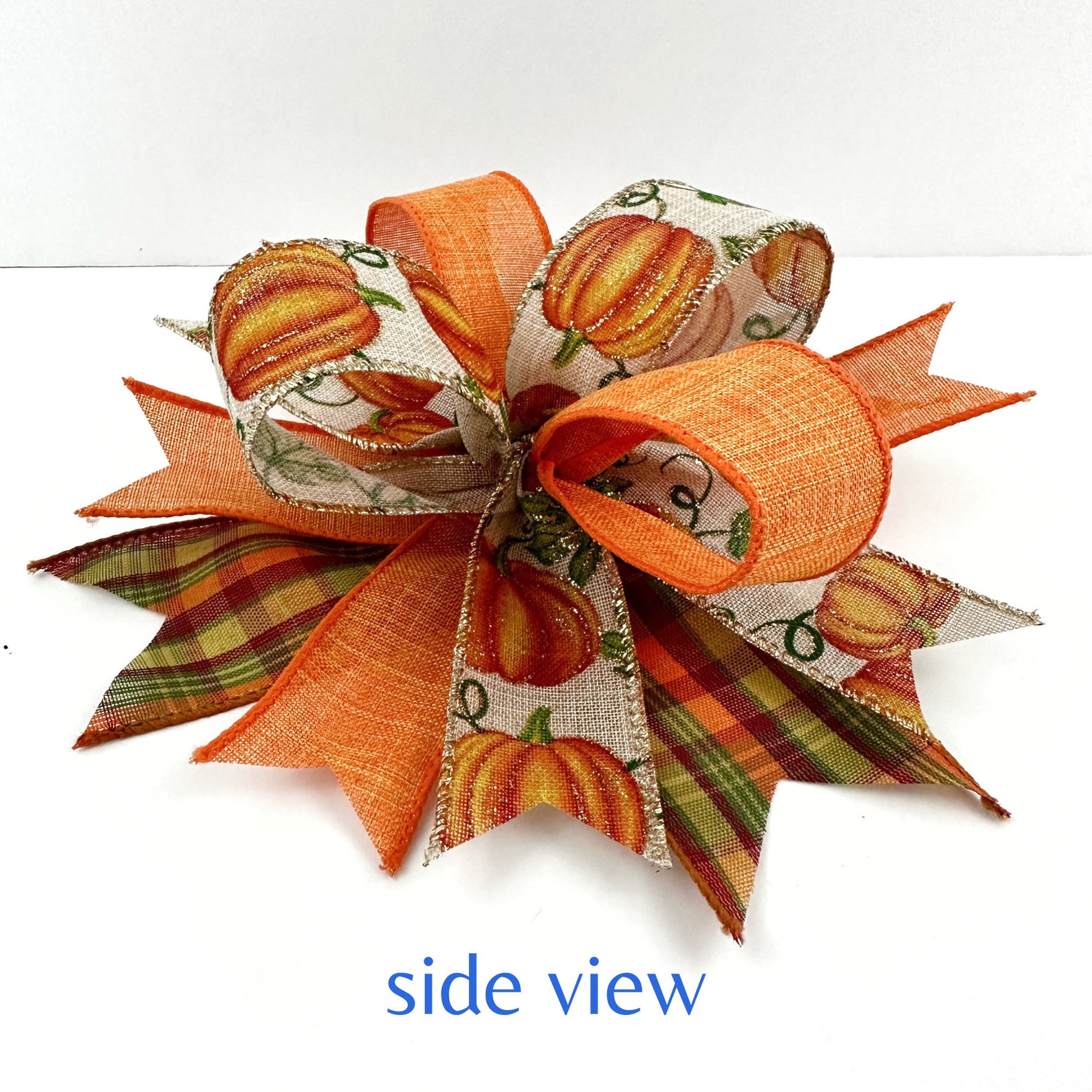 Fall Pumpkin Bow for Gifts or Signs or Small Wreaths and Lanterns ...