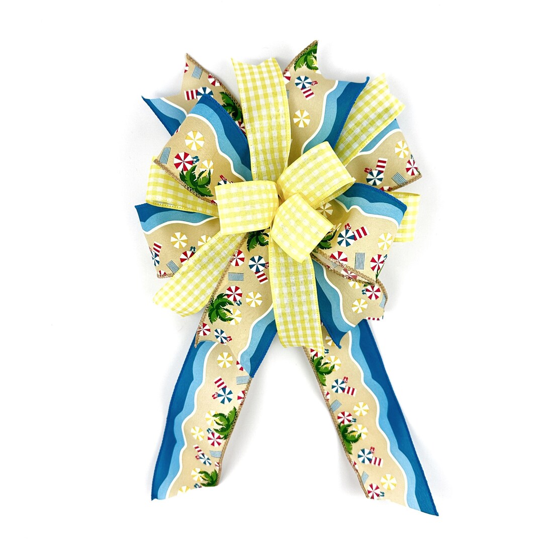 Ready-made Beach Seashore Bow for Wreaths or Signs or Lanterns • Summer ...