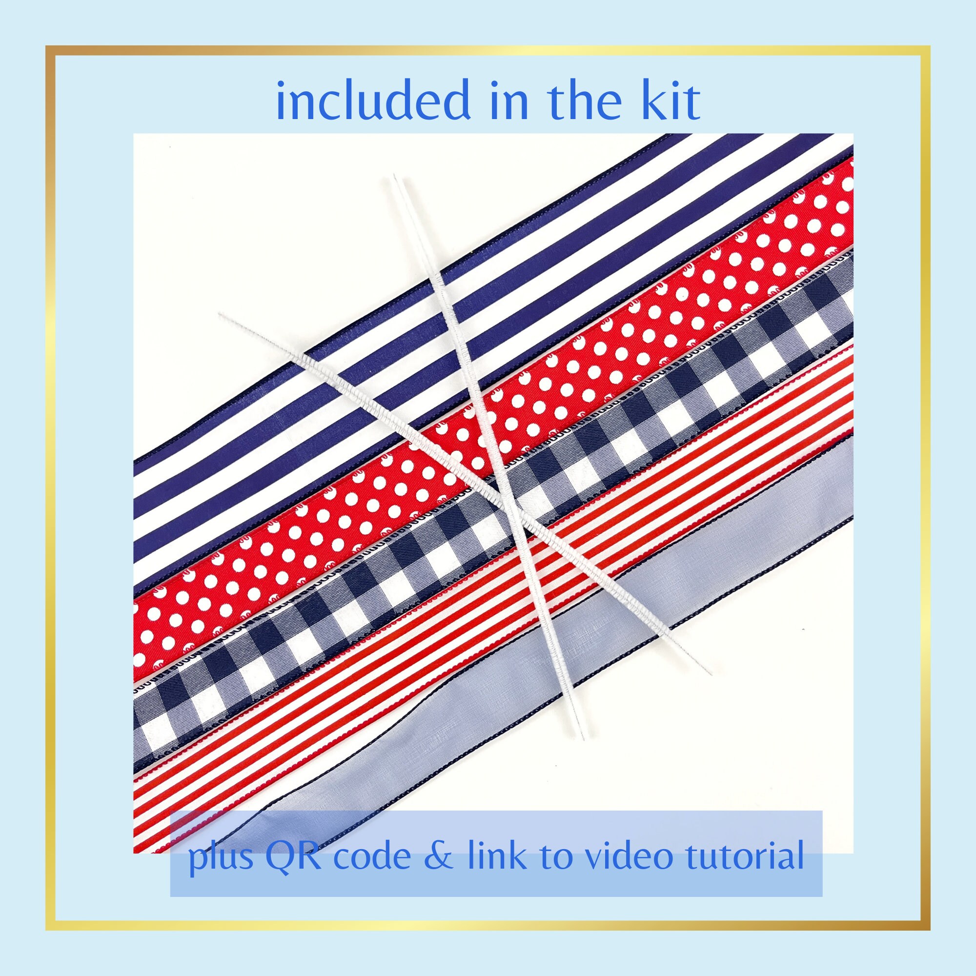 Patriotic DIY Bow Kit Americana Wreath Bow Making Kit - Etsy