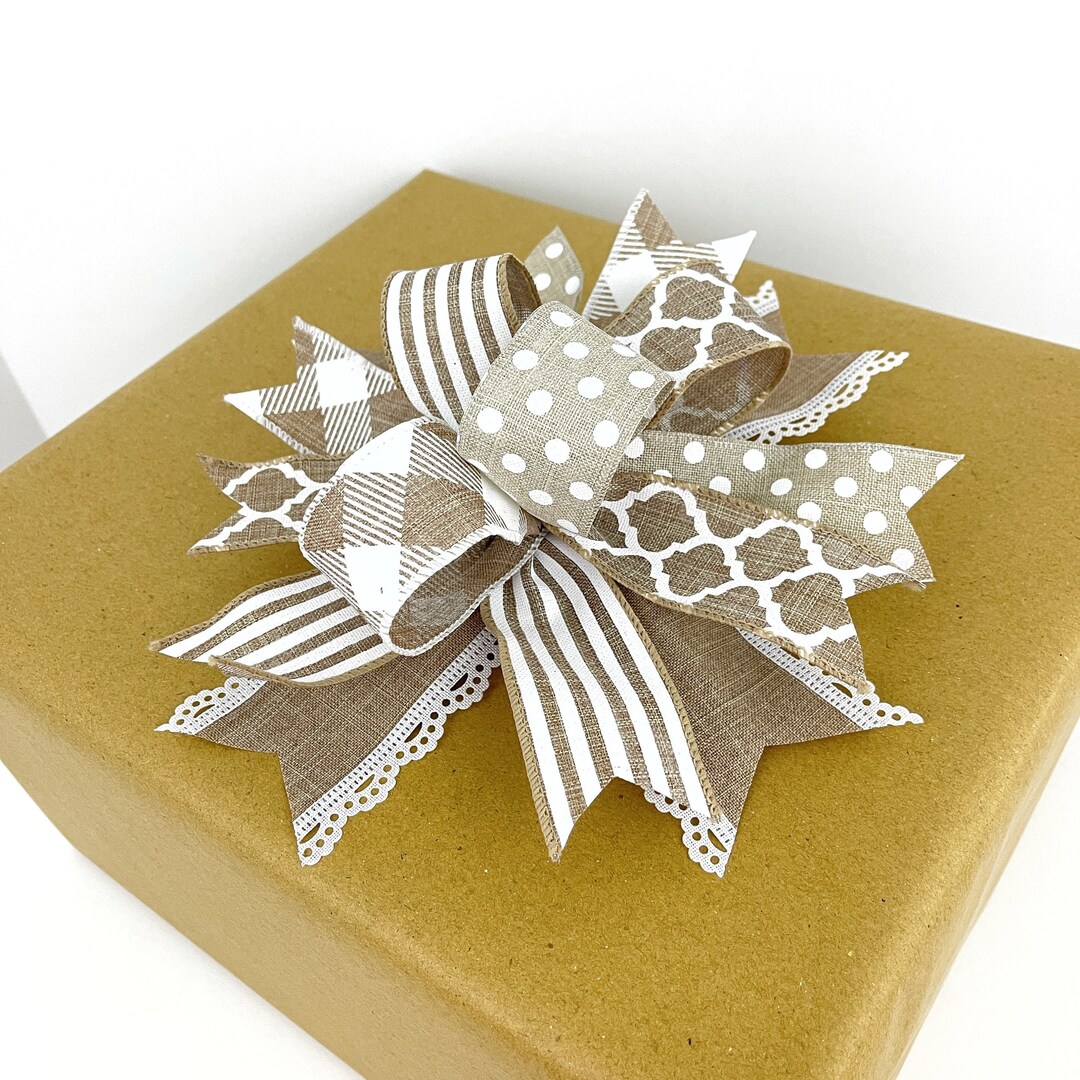 Gift Topper • Package or Present Bow • Gift Basket Bow • Small Wreath ...