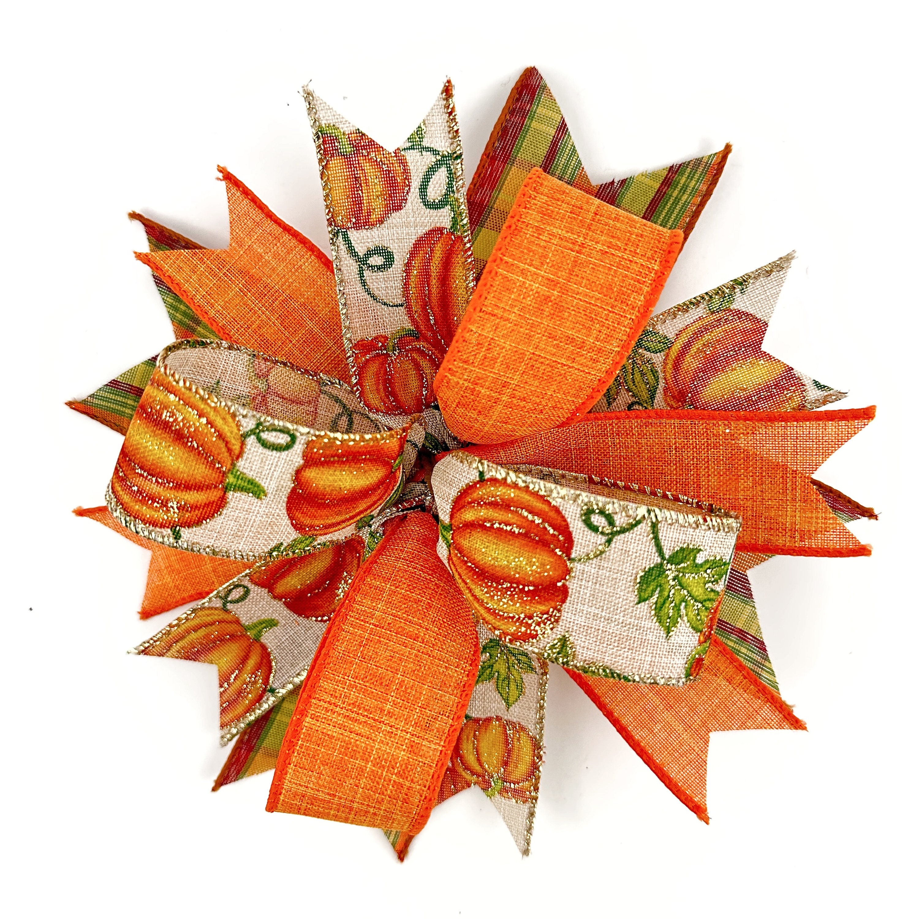 Fall Pumpkin Bow for Gifts or Signs or Small Wreaths and Lanterns ...