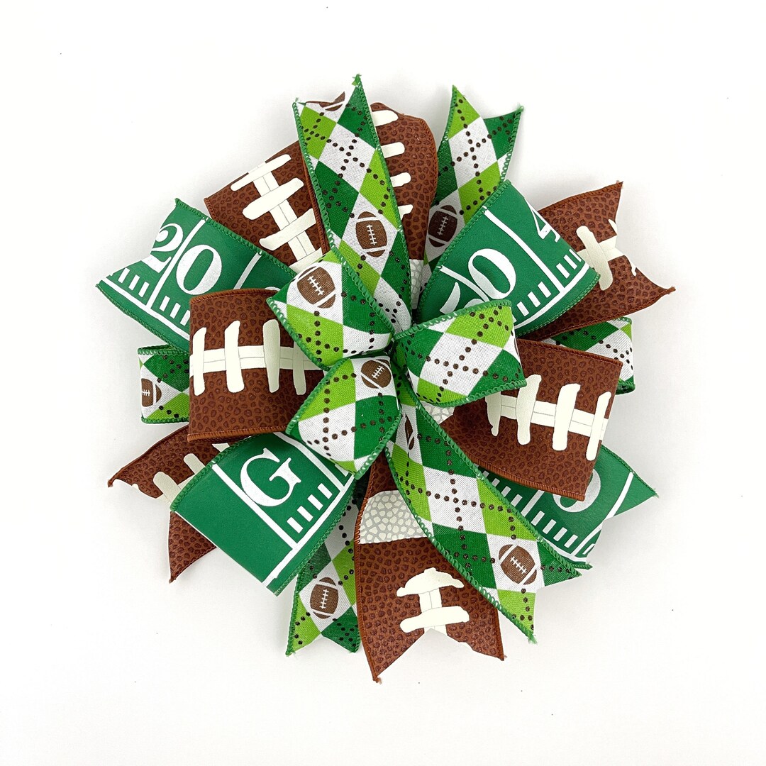 Ready Made Football Bow for Wreaths and Lanterns • Fall Football Bow ...