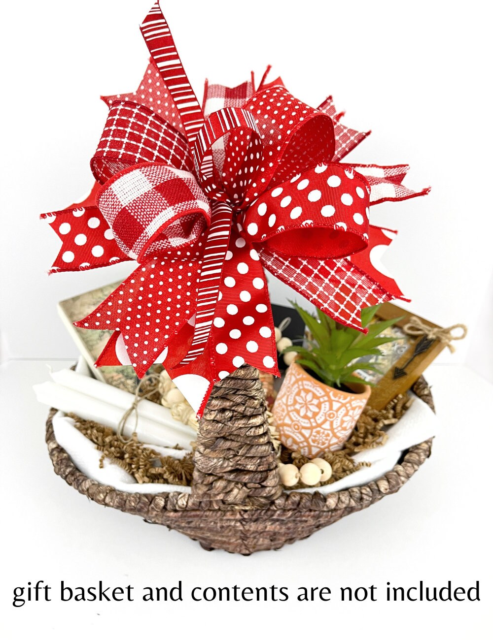 Red Gift Topper • Red Package or Present Bow • Gift Basket Bow • Small ...