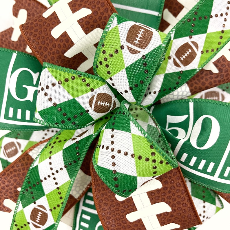 Ready Made Football Bow for Wreaths and Lanterns • Fall Football Bow ...