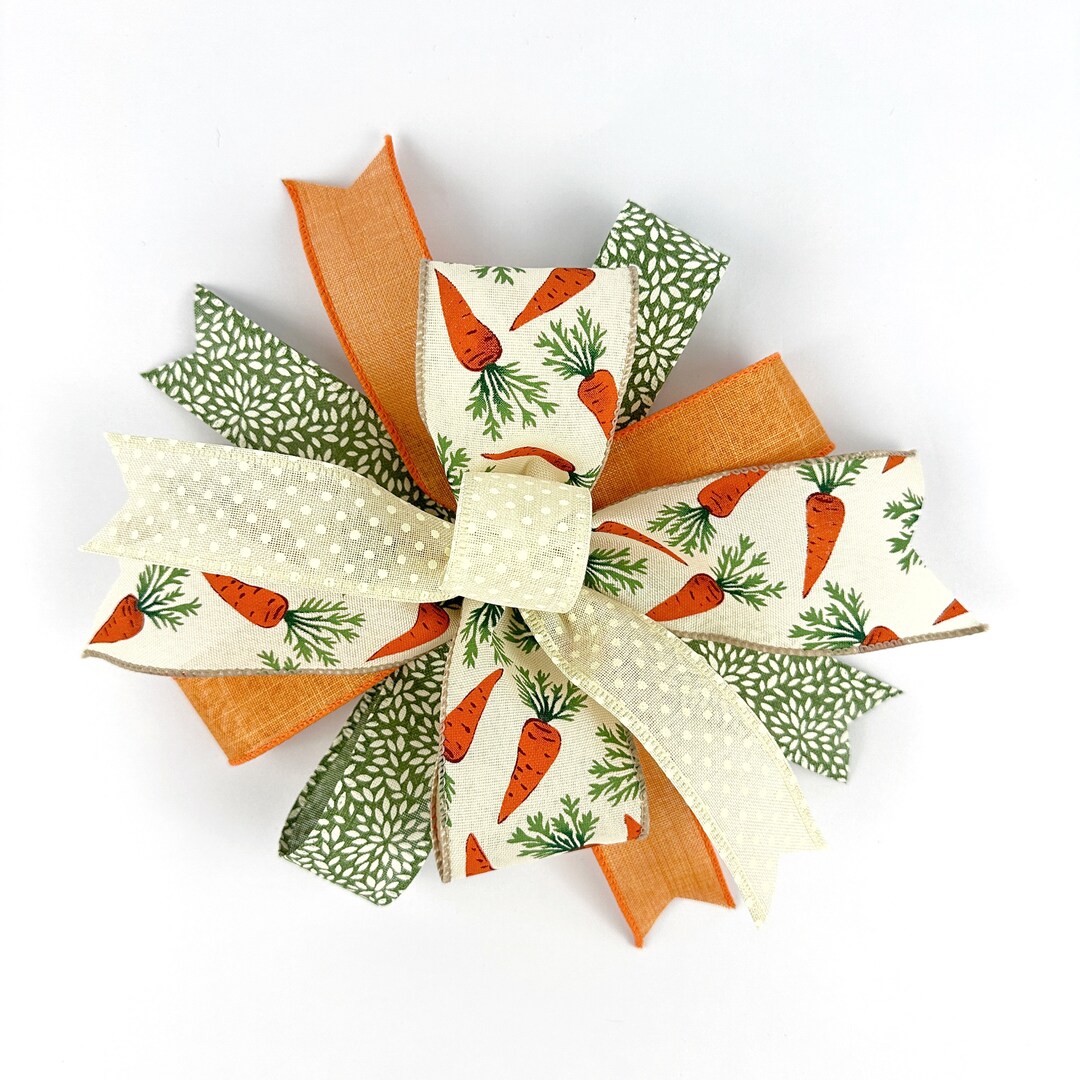 Pre-made Easter Carrot Bow for Baskets or Wreaths or Lanterns • Easter ...