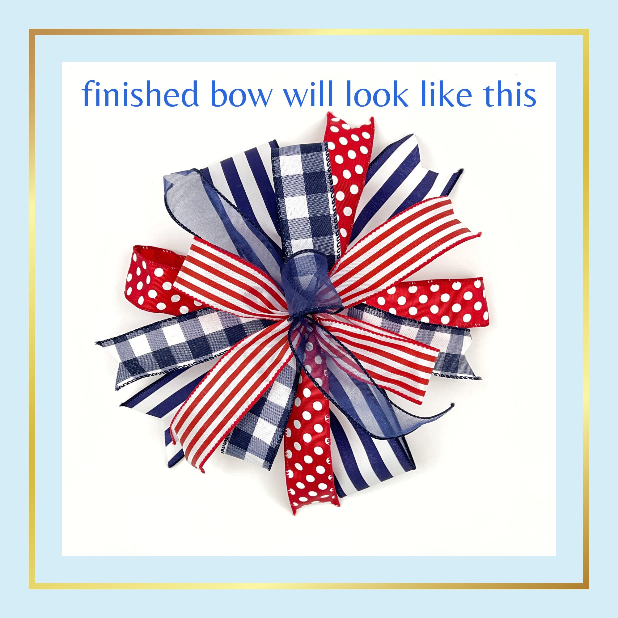 Patriotic DIY Bow Kit Americana Wreath Bow Making Kit - Etsy