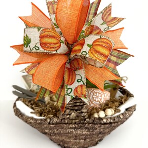 Fall Pumpkin Bow for Gifts or Signs or Small Wreaths and Lanterns ...