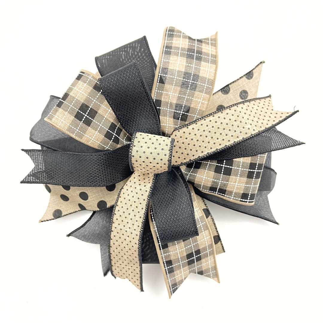 Rustic Farmhouse Bow for Wreaths or Lanterns • Wreath Embellishment ...