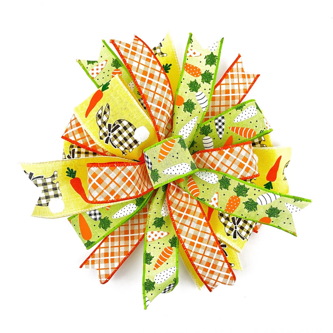 Easter Bunny and Carrots Bow for Wreaths and Lanterns • Easter Outdoor ...