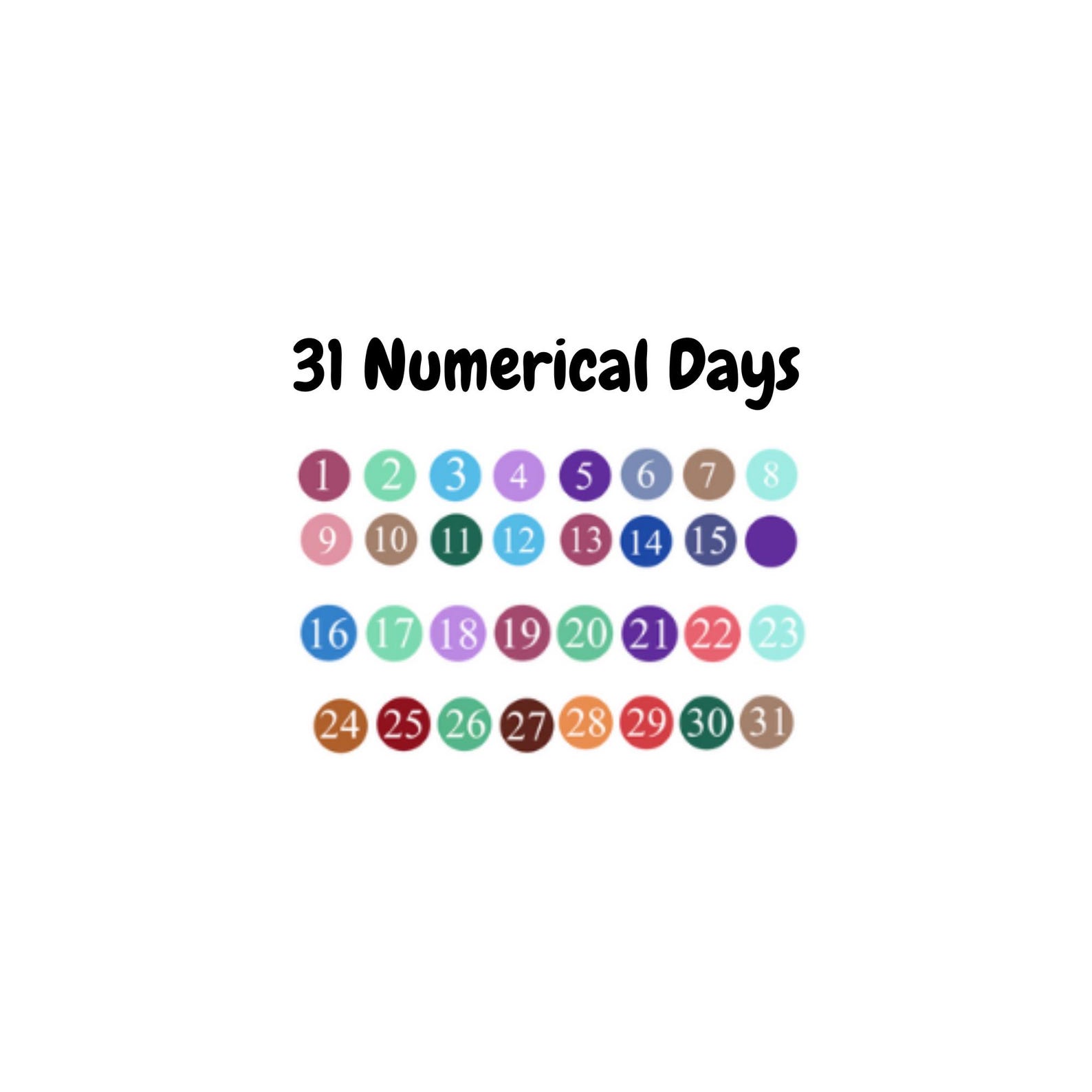 Months, Days & Dates Digital Stickers | PNG Files | Pre-cropped ...