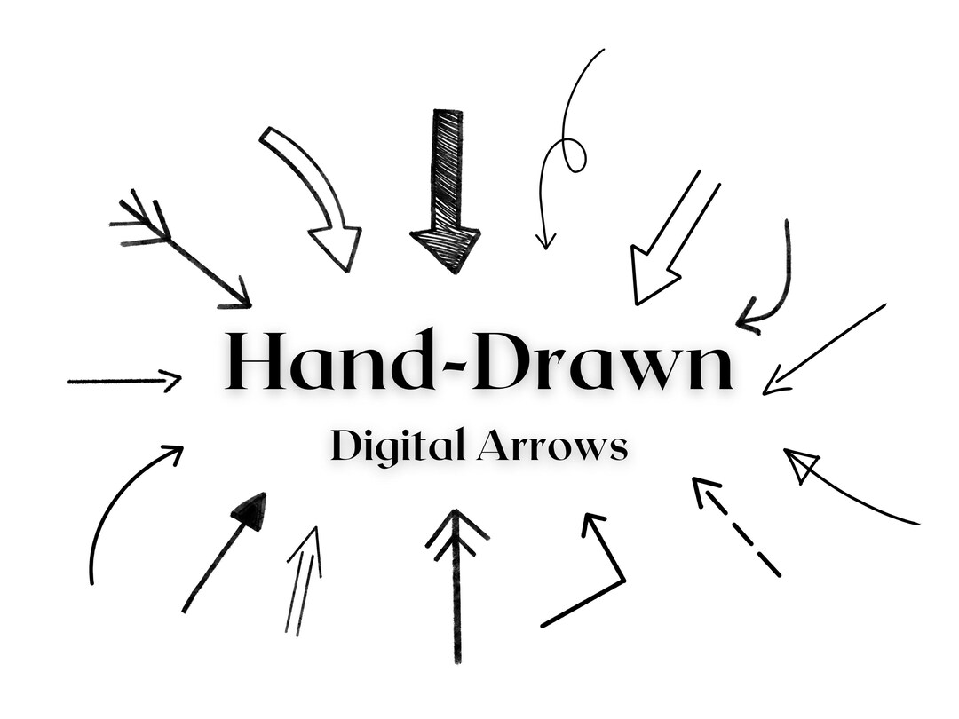 Hand-drawn Digital Arrows PNG Instant Download - Etsy