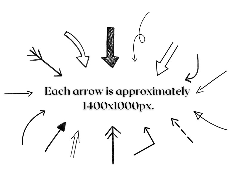 Hand-drawn Digital Arrows PNG Instant Download - Etsy