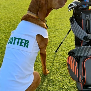 Golf Caddie Bib for Dogs With Name Badge on Back of Caddy Bibs White ...