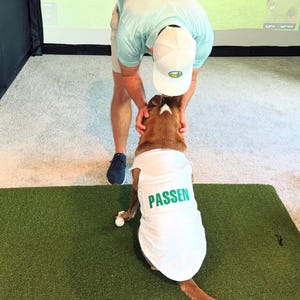 Golf Caddie Bib for Dogs With Name Badge on Back of Caddy Bibs White ...